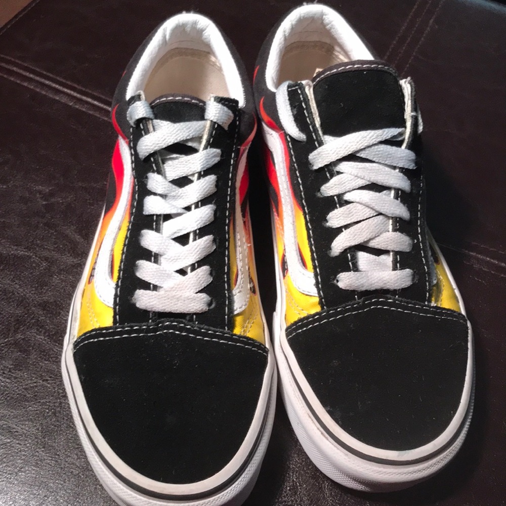 Unisex Fire Flame Vans Sneakers - Gem